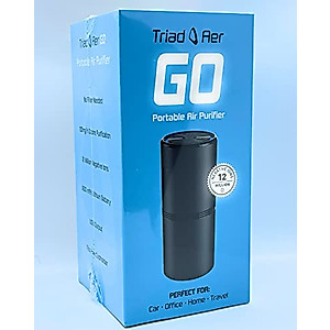 Triad Aer GO Portable Air Purifier Home Purifier, Car Purifier, Office Purifier, Cleaner for Pets Hair Dander Allergies Odors, 99.97% Removal of 0.3 Microns Dust Smoke Mold