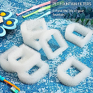 15 Pieces Pet Water Fountain Replacement Filter Foam Pre-Filter Cat and Dog Fountains Foam Compatible with Drinkwell Ceramic and 360 Stainless Steel Pet Dog Cat Fountains (White)