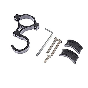 BESPORTBLE Modification Pole Rotatable Aluminium Holder Electric Punch Hanger Black Free Punch-Free Hook: Fitting Motorcycle Rack Bike Handlebar General Hanging Alloy Scooter Helmet Hook