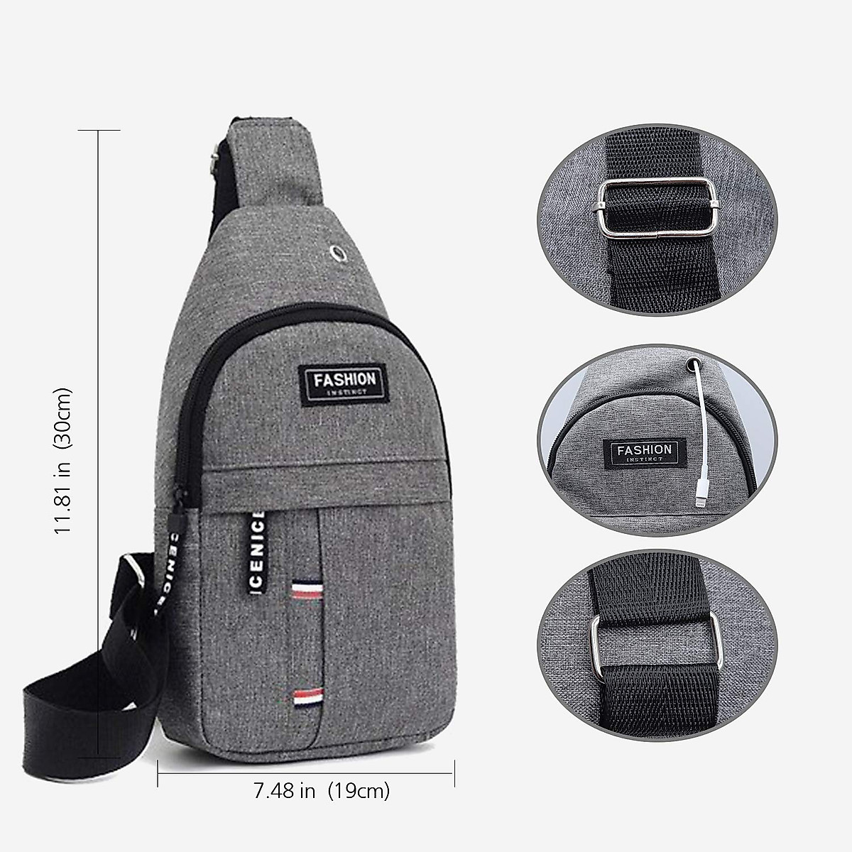 Serve Clean Sling Bag, Unisex Small Cross Body Shoulder Bag with Adjustable Shoulder Strap