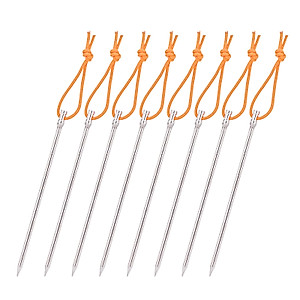 iBasingo 8pcs/lot Titanium Alloy Pegs 16.5cm Camping Tent Stakes Portable Tent Nails for Picnic Hiking Backpacking Ti4005P
