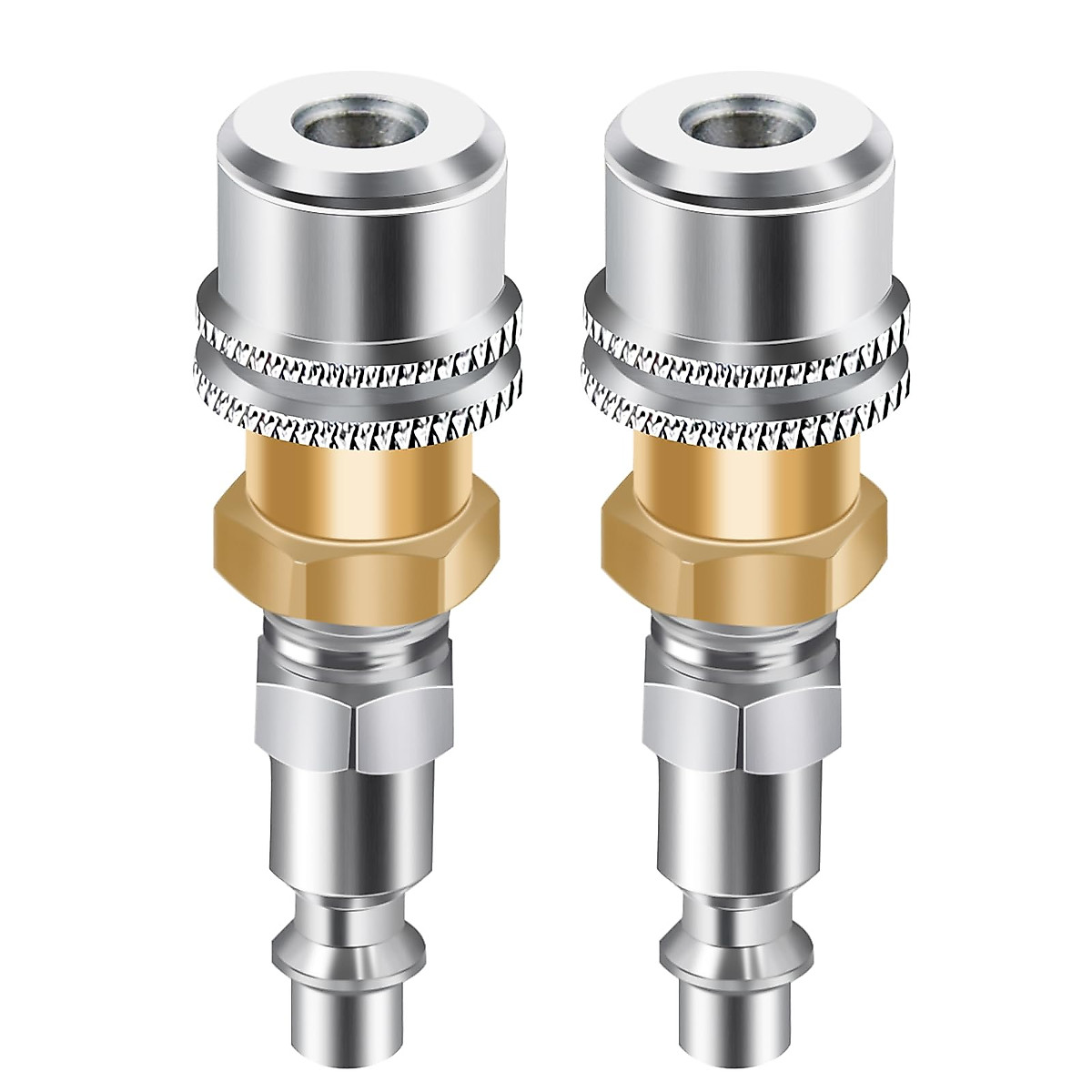 WNCGC Air Chuck,1/4 FNPT Closed Flow Brass Tire Air Chuck, Locking Air Chuck Quick Connect for Inflator Gauge Compressor Accessories (2 Pack)