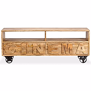 vidaXL TV Stand, TV Unit for Living Room Bedroom, Sideboard with Storage, TV Console Media Cabinet Cupboard, Industrial Style, Solid Mango Wood