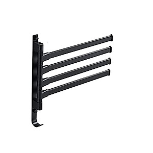 CHUNYU Bathroom Aluminum Towel Rack Rail Holder Black Swivel Rotating Hand Towel Bars Racks Wall Hanger Fixture Space Saving Hardware (Color : 4, Size