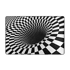 Astede 3D Visual Vortex Optical Illusions Area Rug Non Slip Comfort Yoga Mat Floor Carpet Home Decor for Living Room Bedroom 80x58 Inch