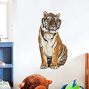 CozyDecor Tiger Wall Decal Sticker for Bedroom Kids Room, Tiger Decorations for Home Living Room Bedroom Playroom