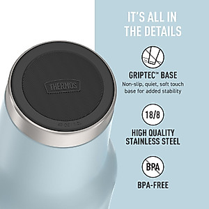 THERMOS Stainless Steel Cup Holder Mug - 40 Ounce, Glacier - Insulated Tumbler with Lid and Straw, Plus Leak-Resistant Slide Lock