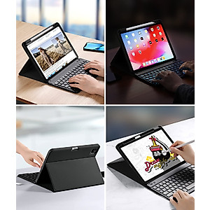Harvopu for iPad Pro 11 inch Case with Keyboard - 7 Color Backlit Detachable Bluetooth Keyboard for iPad Pro 11-inch 2022(4th Generation)/2021(3rd Gen)/2020(2nd Gen), Black