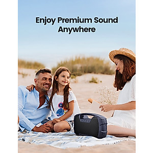 IPX7 Waterproof Bluetooth Speaker, 40W Portable Wireless Speaker, 32H Playtime, Stereo Loud Sound, Deep Bass, Outdoor Speaker with Handle, Bluetooth 5.0, Built-in Mic for Party,Pool,Beach-Navy Blue