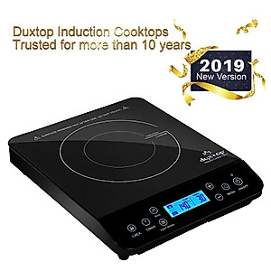 Duxtop Portable Induction Cooktop, Countertop Burner Induction Hot Plate & Professional Stainless Steel Cooking Pot, 5.7-Quart Stock Pot with Glass Lid, Impact-bonded Technology