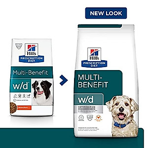 Hill's Prescription Diet w/d Multi-Benefit Digestive/Weight/Glucose/Urinary Management Chicken Flavor Dry Dog Food, Veterinary Diet, 27.5 lb. Bag