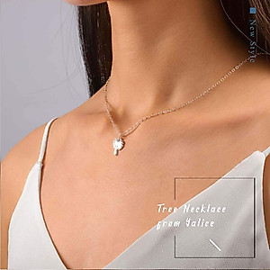 Yalice Tropical Palm Tree Pendant Necklace Chain Short Coconut Necklaces Jewelry for Women and Girls (Silver)