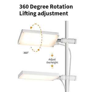 VISDANFO Modern Floor Lamp, 360 Degree Rotation Sky LED Floor lamp Office Lighting, Bright LED Standing Pole Light, Tall Lamps for Living Room,Bedroom,Reading,Study Room (White)