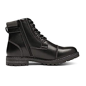 Bruno Marc Men's Engle-05 Black Motorcycle Combat Oxford Boot Fur Lining Warm Zipper Boots Size 12 M US