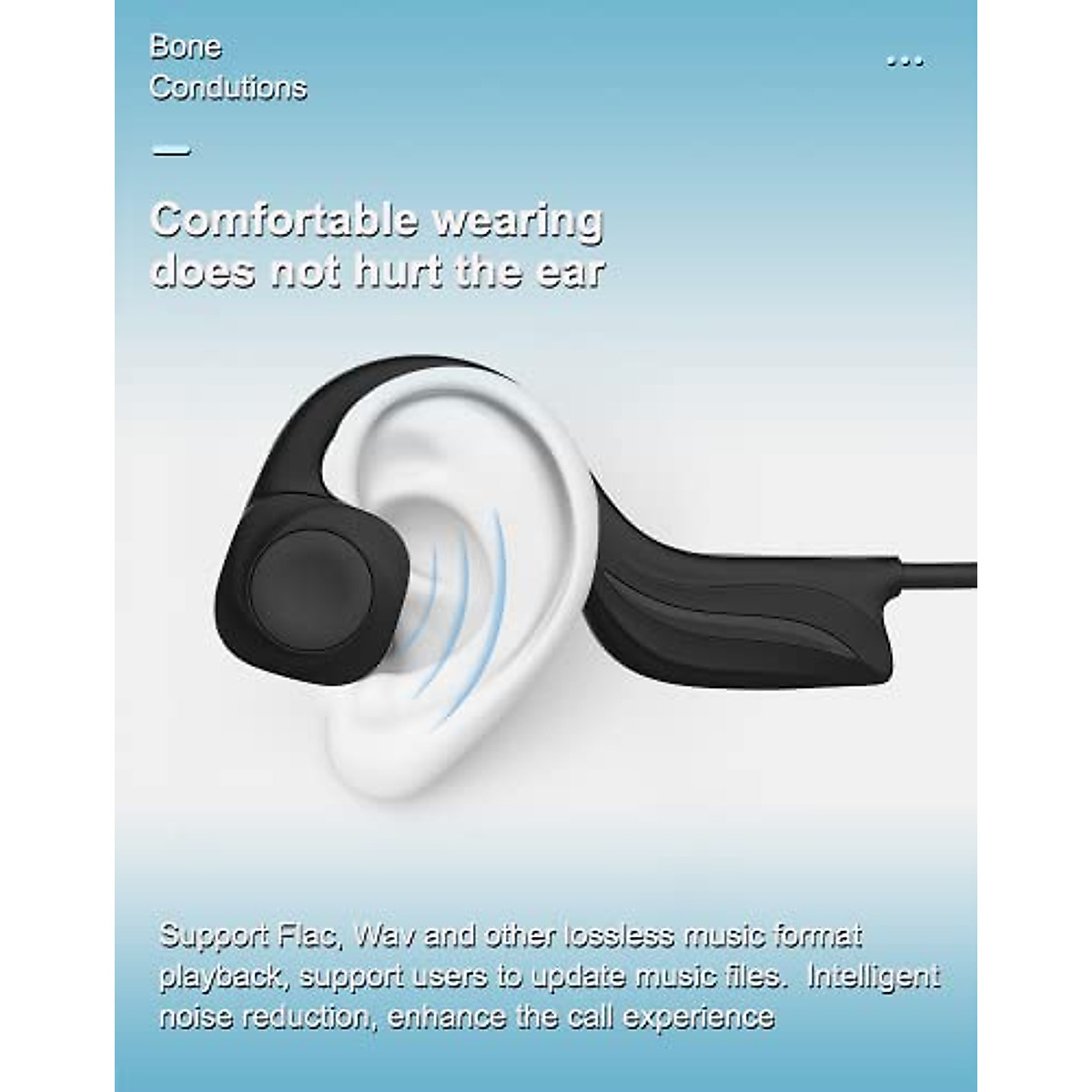 amzluv Swimming Wireless Headphones, Bone Conduction Headphones with Built-in 8GB Memory Support MP3 and Bluetooth Connection