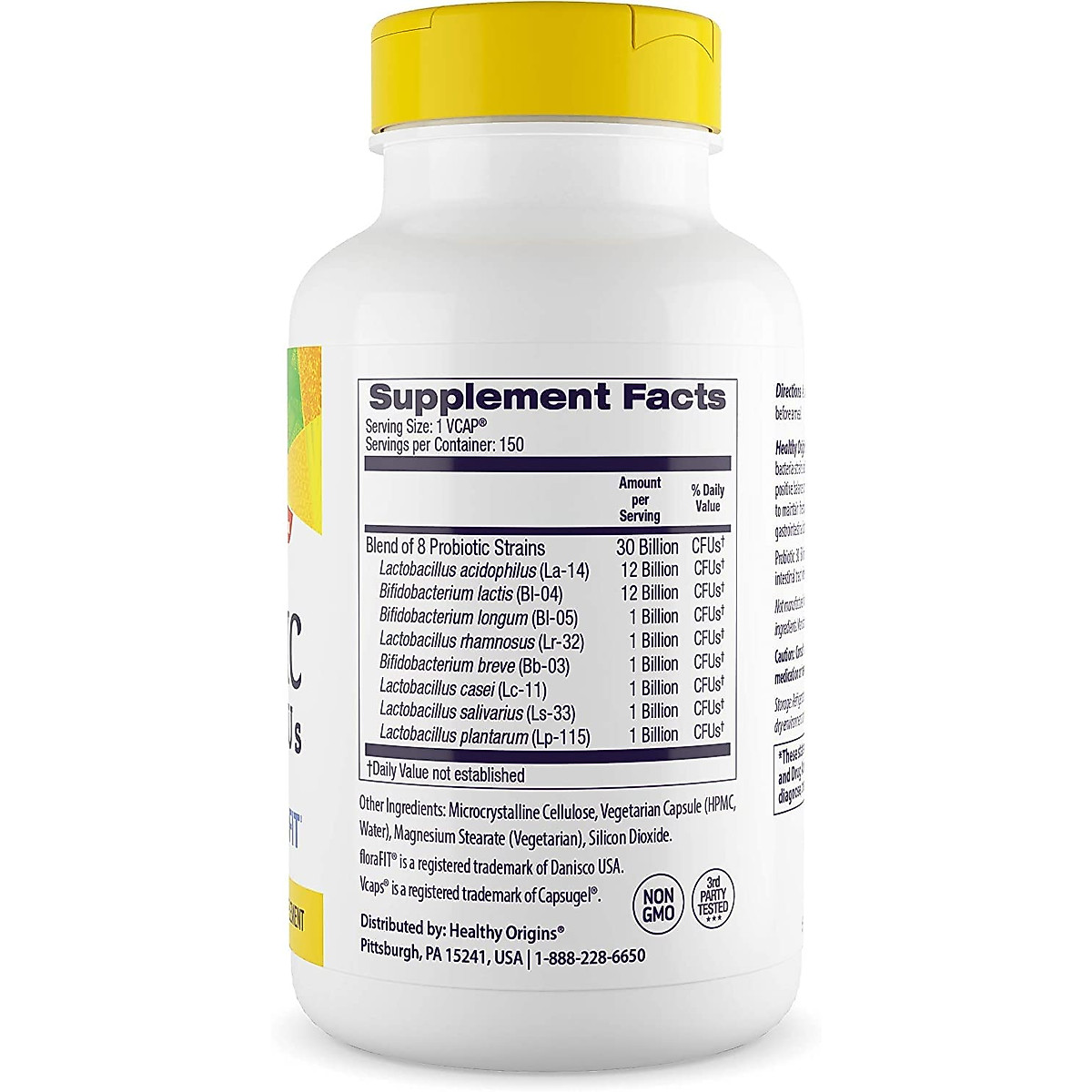 Healthy Origins Probiotic 30 Billion CFUs - Shelf Stable Probiotics for Women and Men - Supports Gut Health - Probiotics for Digestive Health - 150 Veggie Capsules