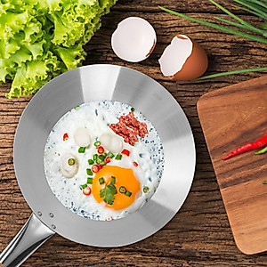 Hemoton Egg Frying Pan Woks & Stir-fry Pans Stainless Steel Wok Pan Stir Fry Pans Chinese Cooking Pan with Handle for Home Professional Cooking Outdoor 30CM Wok Stainless Steel Stock Pot