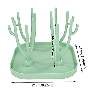 Baby Bottle Drying Rack with Base Tray, Removable Bottle Drying Rack Tree Holder for Bottles, Teats, Cups, Pump Parts and Accessories