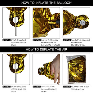 Personalized Name Happy Birthday Balloons Letters Kit, DIY Custom Name Birthday Banner, 2 Sets A- Z & 0-9 16'' Letters and Numbers with 2 LED Light for Birthday Party Decorations Gold