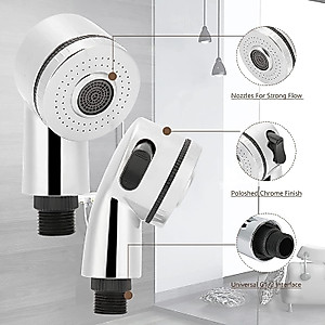 Sink Faucet Sprayer Attachment,Sprayer Head for Shampoo Bowl, Pedicure Spa, Salon,Side Control Button Sink Replacement Part for Hair Washing Dog Baby Shampoo Bath, Stainless Steel