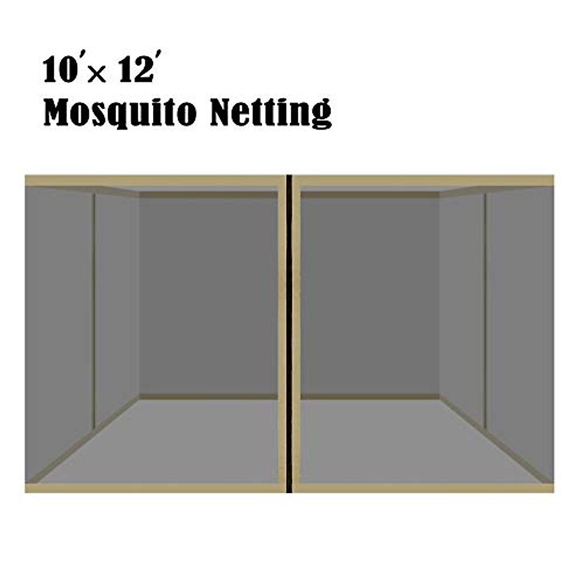 COWVIE Gazebo Netting Screen Replacement Universal 4-Panel Sidewalls 10' x 12' ( Only Netting)