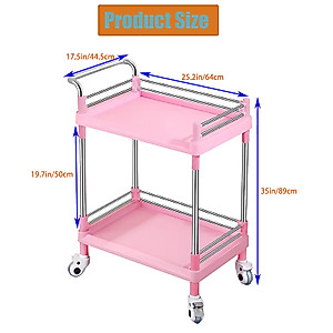 Rolling Utility Cart,Qiwey Medical Utility Cart with Drawers,3-Tier Esthetician Cart with Wheelsfor Beauty Salon SPA Commercial Hospital Office Lab Cart White