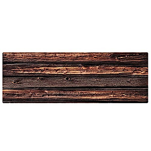 Dark Brown Old Wooden Board Print Memory Foam Bath Rugs and doormats Non Slip Absorbent Super Cozy Flannel Bathroom Rug Carpet 47x18 inches