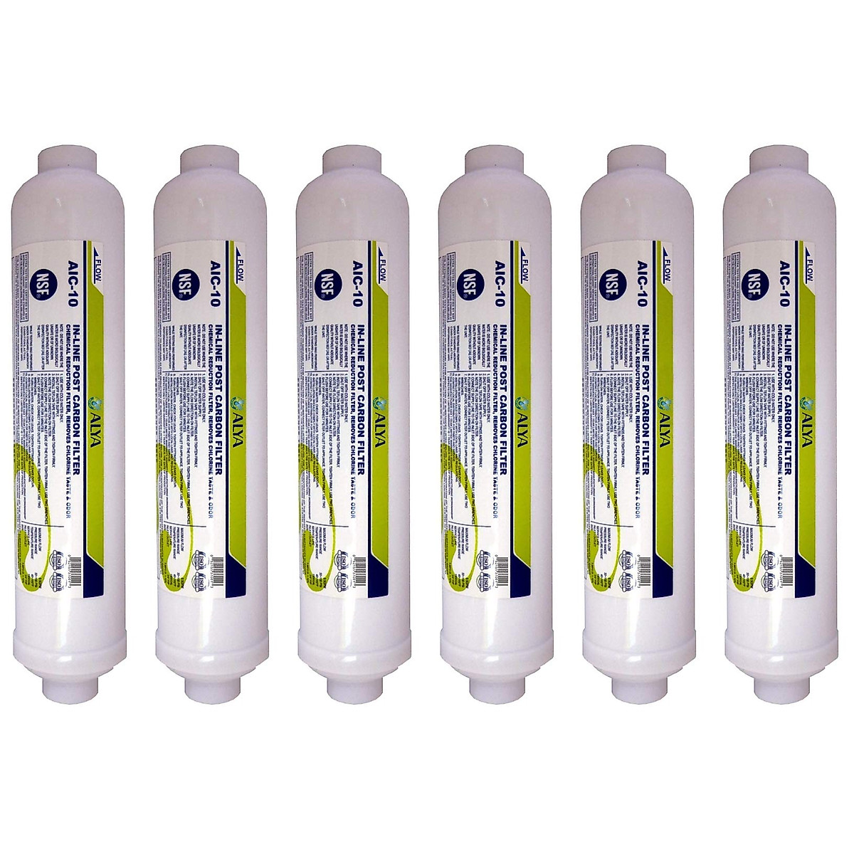 LASCO 37-1821 Ice Maker Inline Filter with 1/4-Inch Compression Connection, 6-Pack, Silver, 6 Count