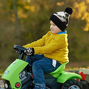 Evridwear 3 Piece Kids Children Boys Girls Magic Grip Winter Fall Gloves and Hat Set for Cool Cold Weather (Camo Black)