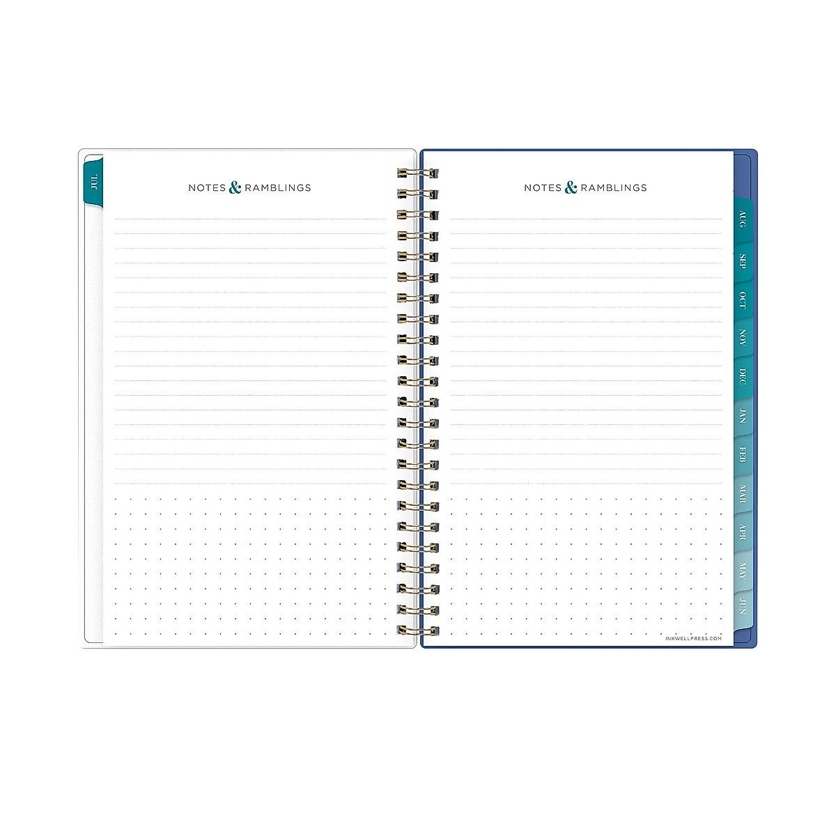 2023-2024 Blue Sky™ Inkwell Press Whirlwind Frosted Polypropylene Horizontal Weekly/Monthly Flex Academic Planning Calendar, 5" x 8", July 2023 to June 2024, 144271