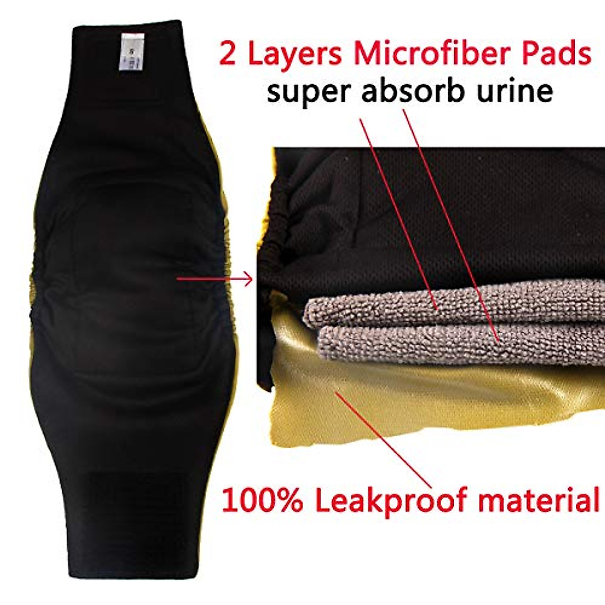 vecomfy Belly Bands for Male Dogs 5 Pack,Premium Black Mesh Lining Small Dog Belly Wrap Leakproof Washable Reusable Doggie Diapers,M