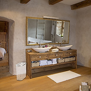 Okllen 2 Pack Clear Small Trash Can, Plastic Rectangle Wastebasket Trash Bin, Garbage Container Slim Trash Can for Bathroom, Kitchen, Dorm, Home, Office, 12.4" L x 5.3" W x 11" H