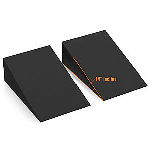 Annisport Yoga Foam Wedges, 2 Pack Slant Board Calf Stretching Squat Wedge Block Physical Therapy Wedges Heel Wedge for Squats－9x6x2 inches, Black