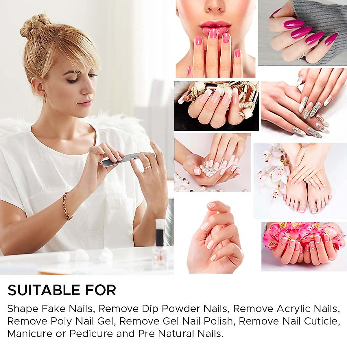 Karlash 10 PCS Professional Double Sided Nail Files Emery Board Grit Black Gel Cosmetic Manicure Pedicure