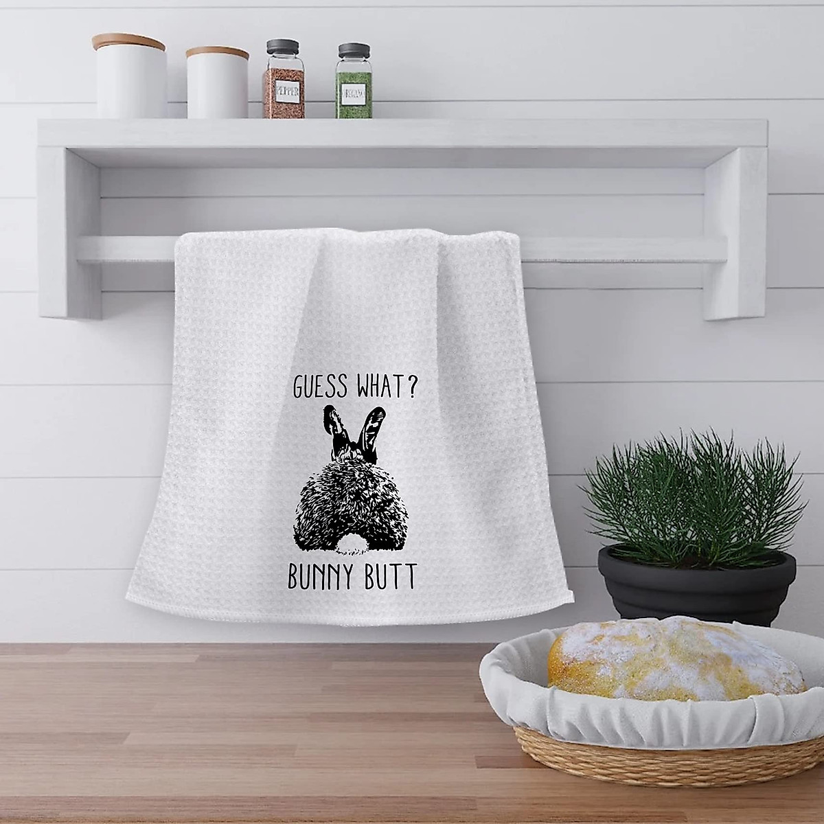 OHSUL Guess What? Bunny Butt Highly Absorbent Kitchen Towels Dish Towels Dish Cloth,Funny Bunny Rabbit Butt Hand Towels Tea Towel for Bathroom Kitchen Decor,Rabbit Lovers Teen Girls Gifts