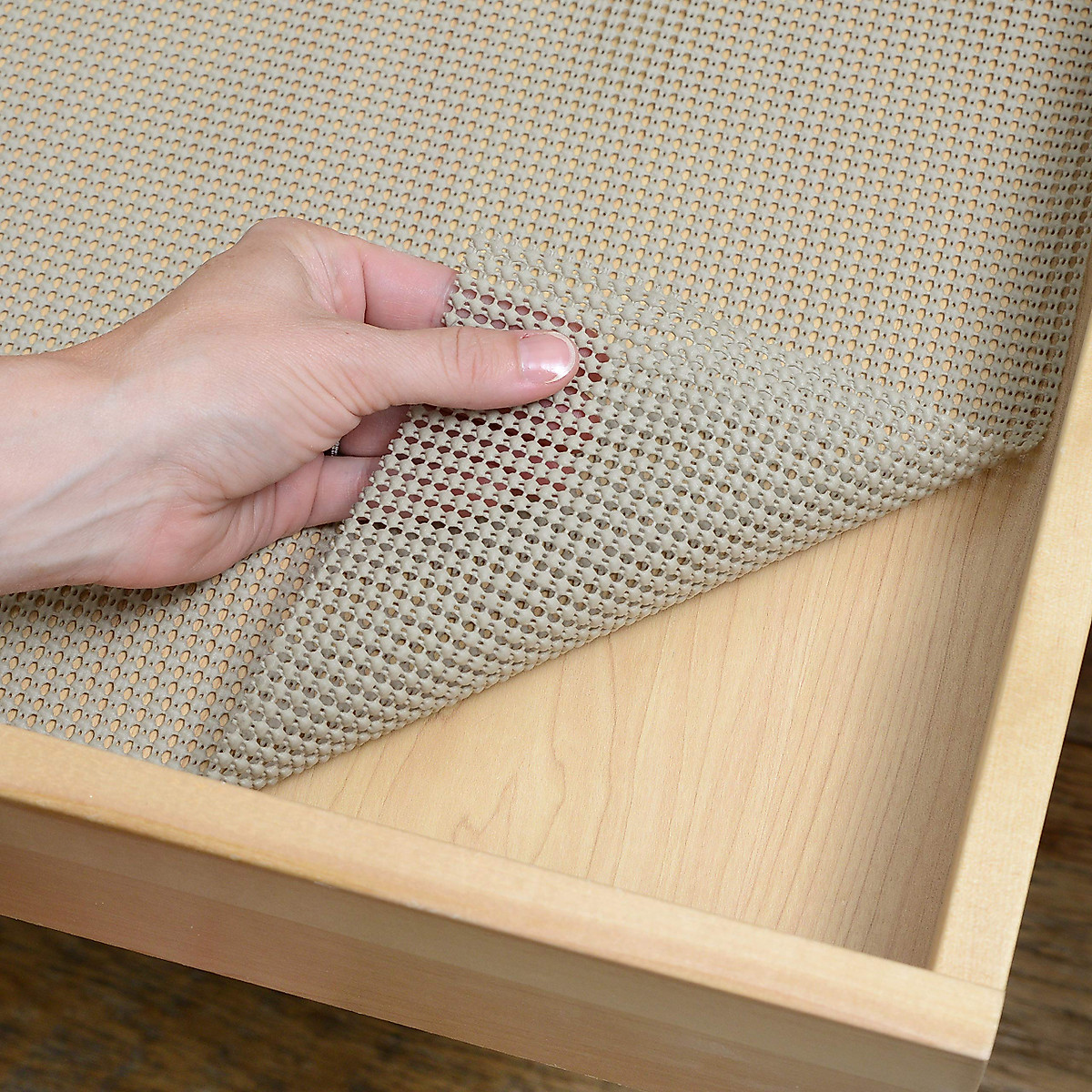 Con-Tact Brand Beaded Grip Durable Adhesive Non-Slip Shelf and Drawer Liner, 12" x 5', Taupe