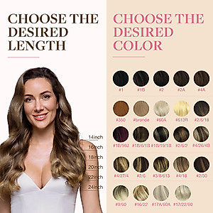 GOO GOO Tape in Hair Extensions Human Hair, 4/27/4 Balayage Chocolate Brown to Caramel Blonde, 16inch 50g 20pcs, Thick Ends Straight Seamless Tape in, Invisible Tape in Hair Extensions Human Hair