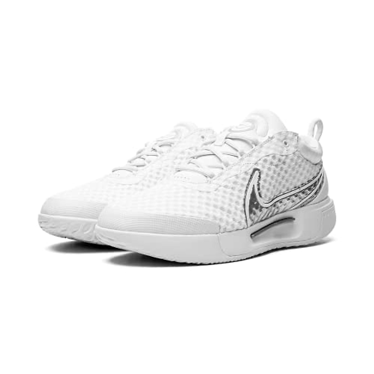 Nike Womens WMNS Zoom Court Pro HC DH0990 101 White/Metallic Silver - Size 8W