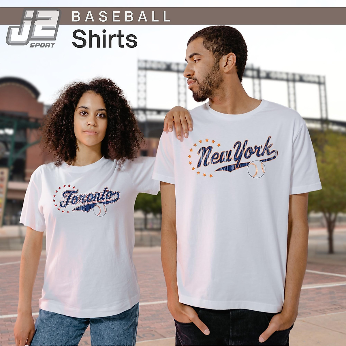 J2 Sport Atlanta Baseball T-Shirt – Men & Women Short Sleeve T Shirt Tee Tshirt