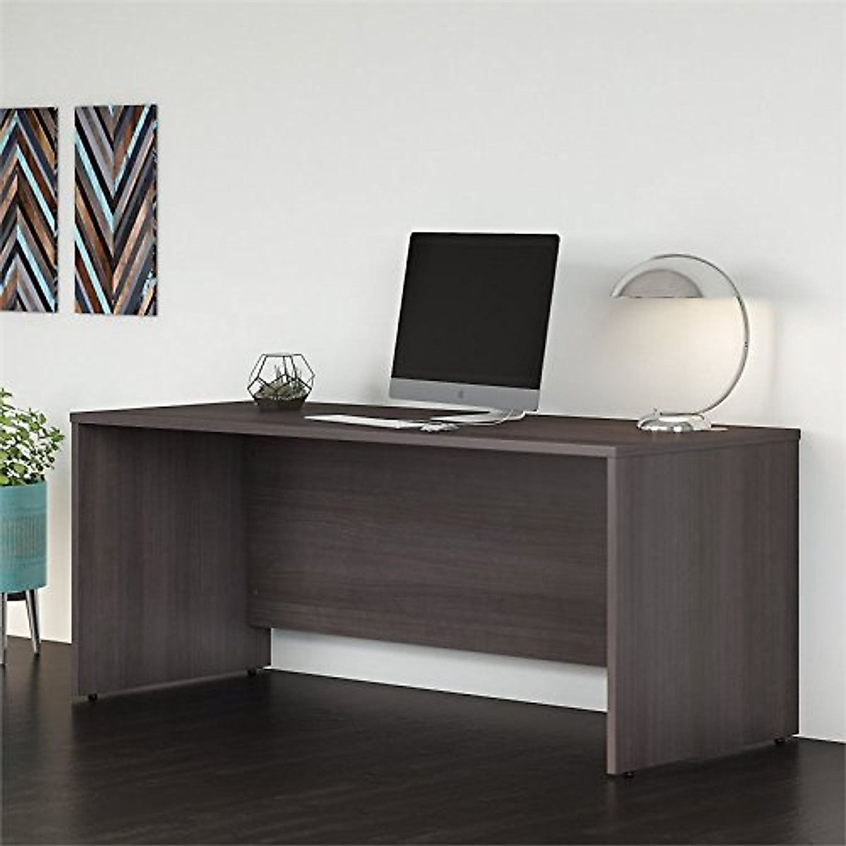 Scranton & Co 72" x 30" Contemporary Engineered Wood Computer Desk in Storm Gray