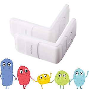 Toddleroo by North States Corner Drawer Locks Works on end Drawers or Filing cabinets No Tools Required Baby proofing with Confidence 2-Count, (Pack of1) White