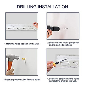 2 Layer Hair Dryer Holder, SHEGATO Wall Mounted Hair Tool Organizer, Hair Dryer and Styling Tool Holder, Wooden Blow Dryer Holder, Bathroom Countertop Storage for Curling Iron, Hair Straightener.