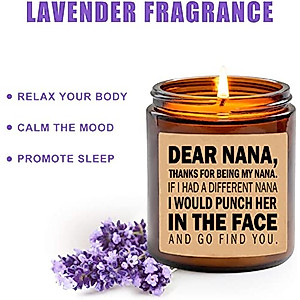 Averaze Nana Candle Nana Gifts from Grandkids Id Punch Another in The Face Fun Gag for Her Mothers Day Candle Lavender Scented Candles 8oz