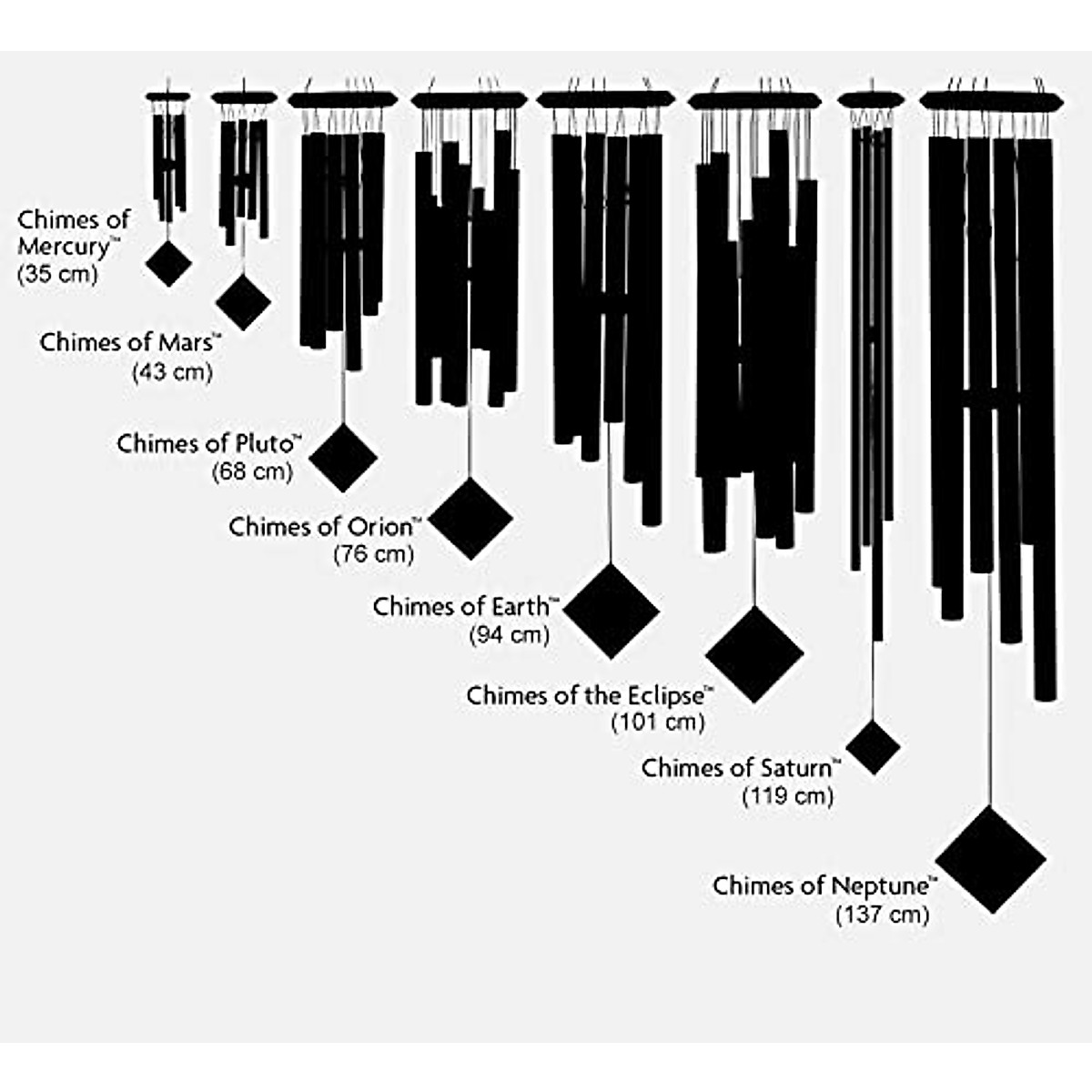 Woodstock Chimes Encore Collection, Chimes of Pluto, 27'' Black Wind Chimes for Outdoor, Patio, Home or Garden Décor (DCK27)