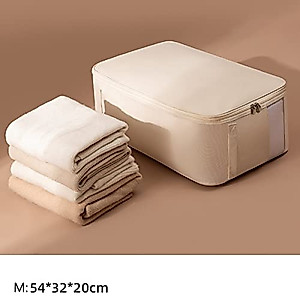 CRSUSUKJ Storage Bags,3 Pack Clothes Storage,Foldable Blanket Storage Bags with Reinforced Handle Thick Fabric for Organizing Bedroom,Clothing, Closet, Blankets, Bedding