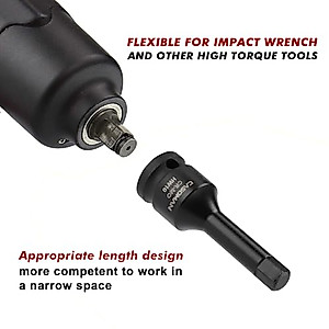 CASOMAN 1/2" Drive Master Impact Hex Bit Set, Hex Driver, SAE/Metric, 1/4" - 3/4", 6mm - 19mm, Cr-Mo Steel,Impact Grade, One-Piece Construction, 20-Piece 1/2" Drive Allen Bit Socket Set