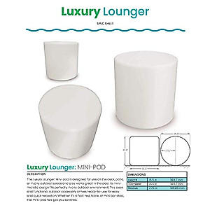 Luxury Lounger in Water Pool Chaise Lounge for Ledge 2 Chairs with Cylinder Table, White
