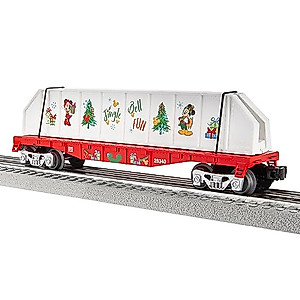 Lionel Mickey & Friends Christmas Flatcar with Girders, O Gauge