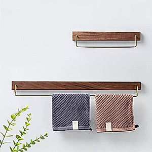 Wall-Mounted Towel Rack, Towel Bar Punch-Free Bathroom Shelf Solid Wood Retro Towel Bar, for Bathroom Bedroom