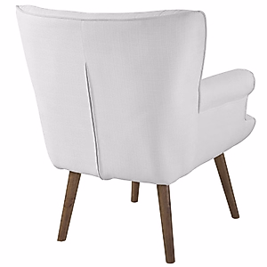 Modway Cloud Mid-Century Modern Upholstered Fabric Accent Arm Chair in White